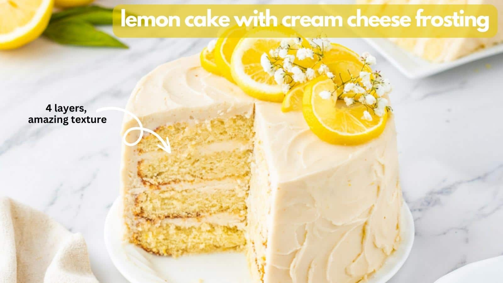 Lemon Cake With Cream Cheese Frosting The Best Cake Recipes
